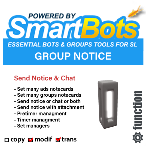 Second Life Marketplace - [SMARTBOTS] GROUP NOTICE